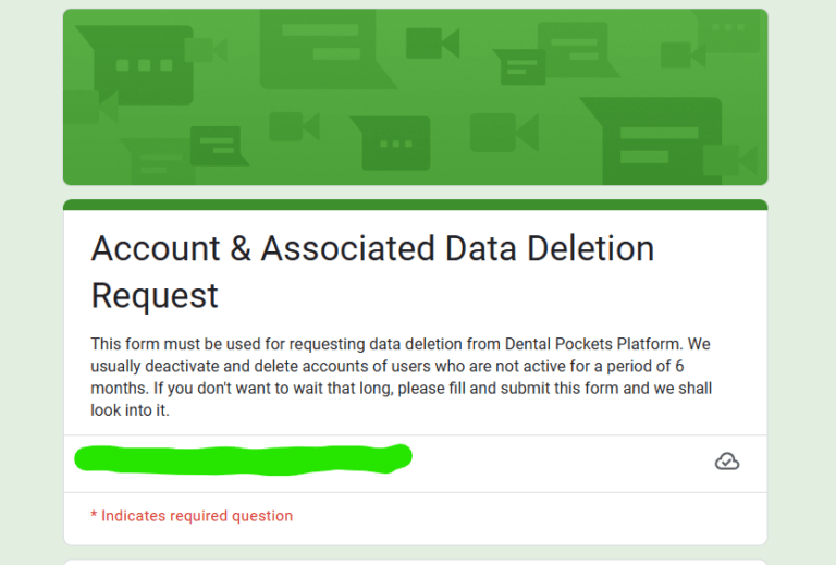Request Account & Associated Data Deletion - Dental Pockets Blog